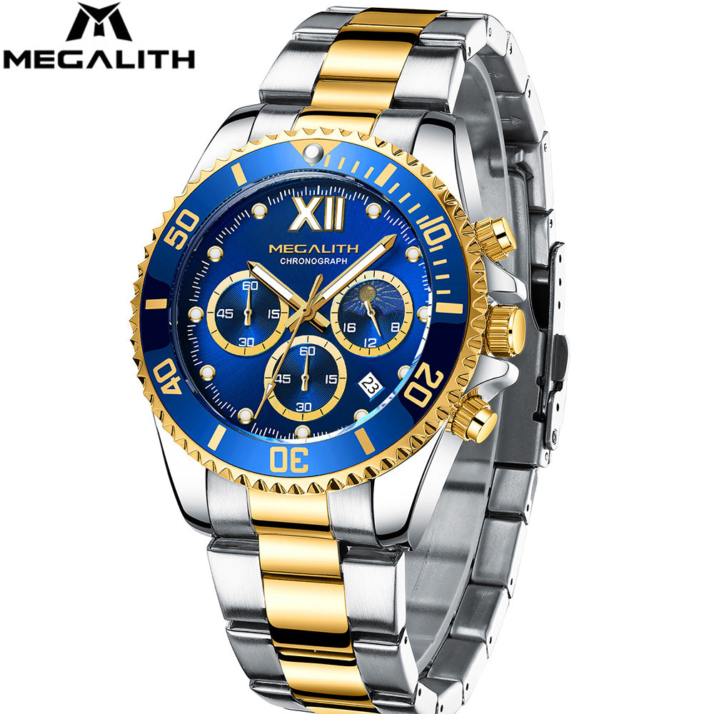 Chronograph Watch | Solid Steel | Megalith 8289M – megalith watch