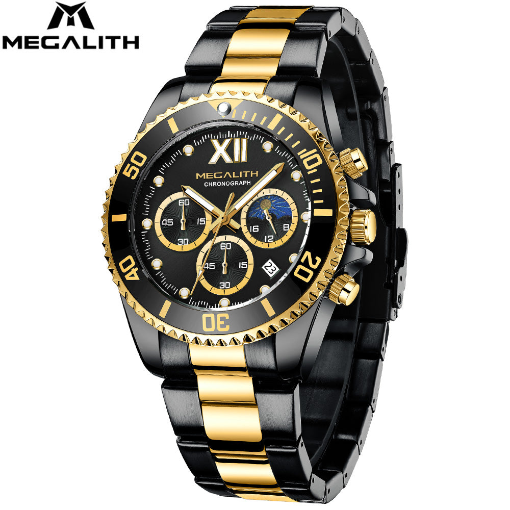Chronograph Watch | Solid Steel | Megalith 8289M – megalith watch