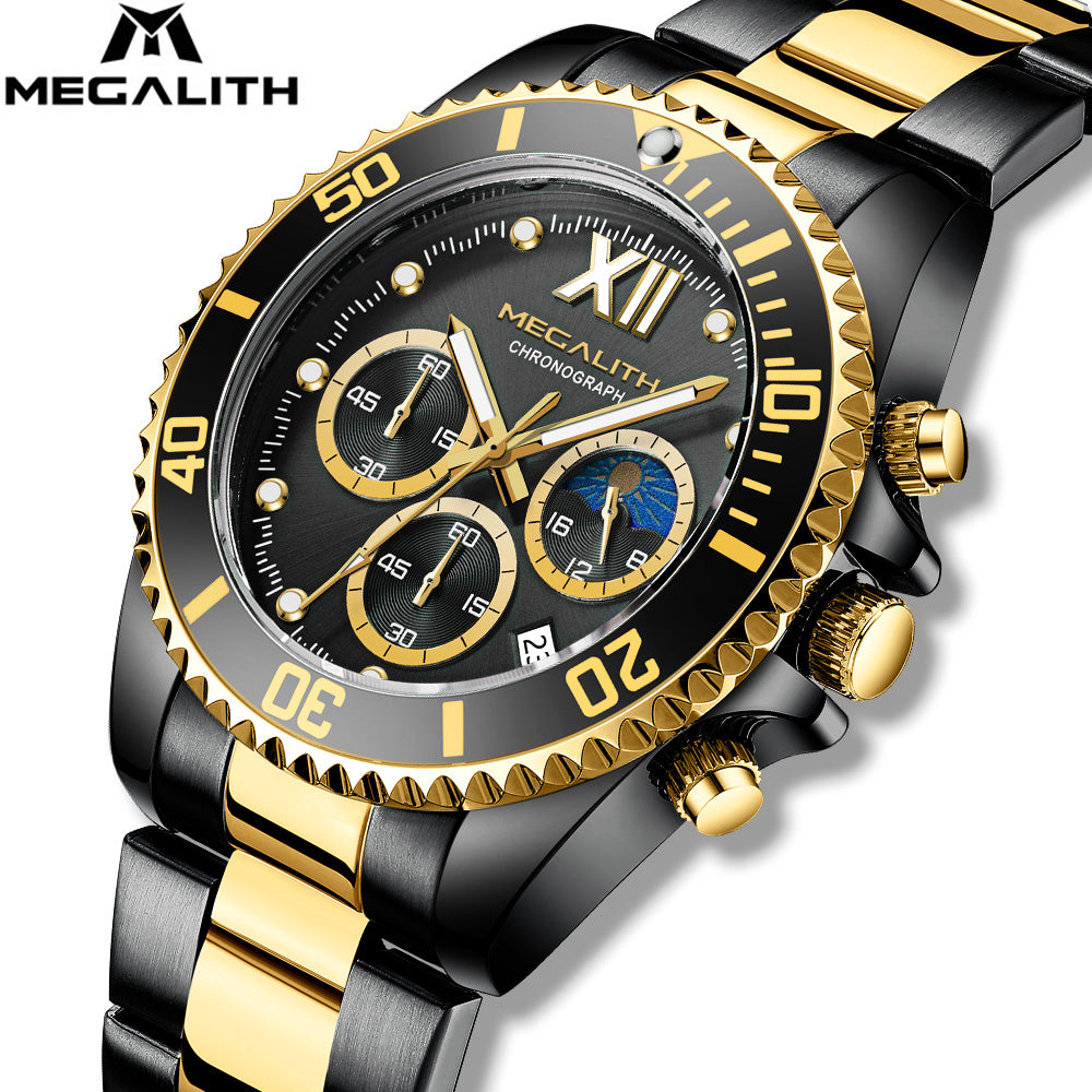 Chronograph Watch | Solid Steel | Megalith 8289M – megalith watch