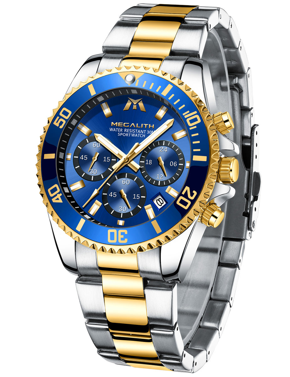MEGALITH Men's Designer Gold Watches Waterproof – megalith watch