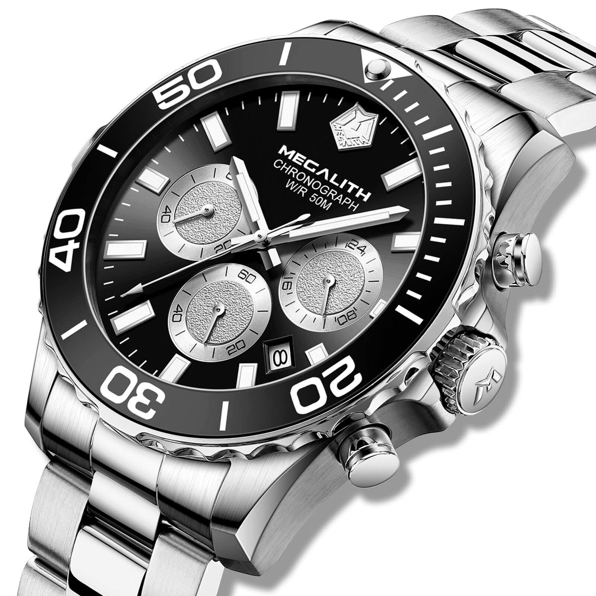 Chronograph Watch | Solid Steel | 8396M – megalith watch