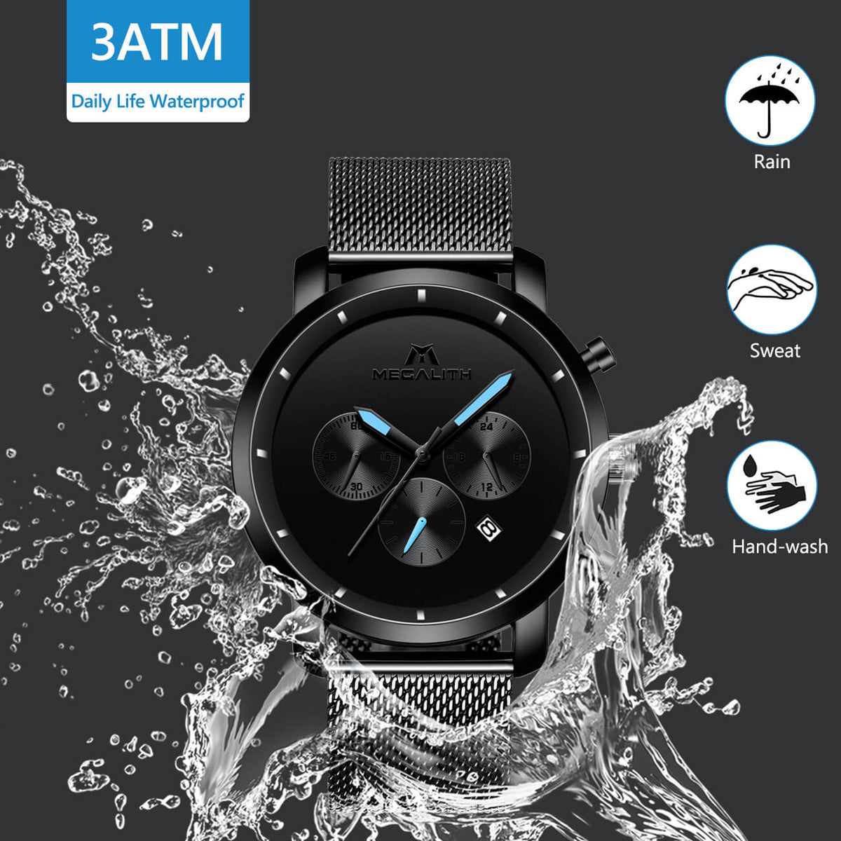 8021M | Quartz Men Watch | Mesh Band – megalith watch