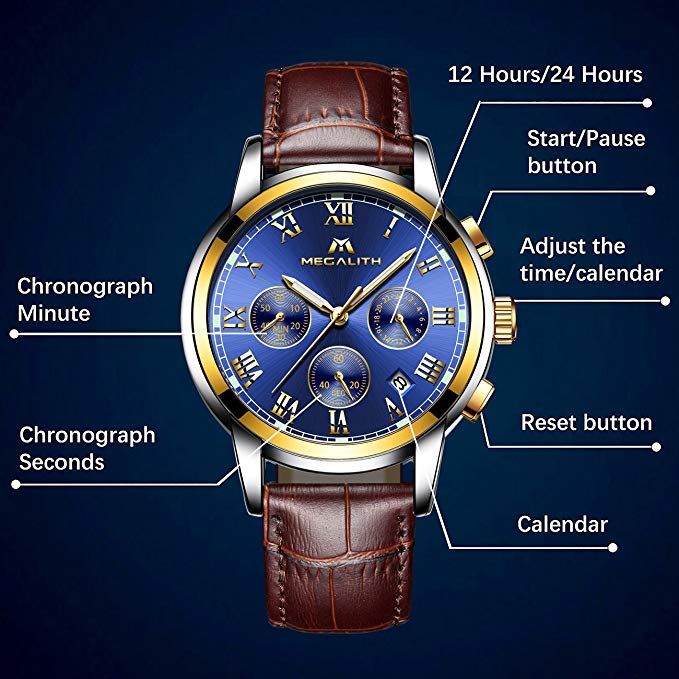 Analogue Digital Sports Military Tough Men Leather Strap Watch ...
