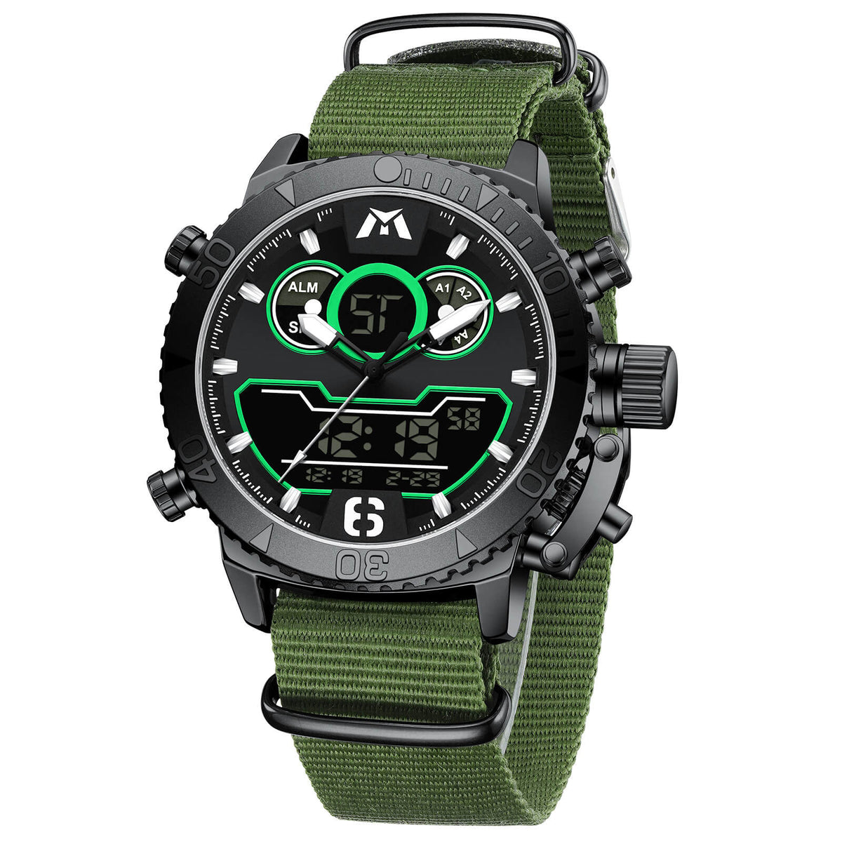 Analog Digital Watch | Nylon Band | 8269M – megalith watch