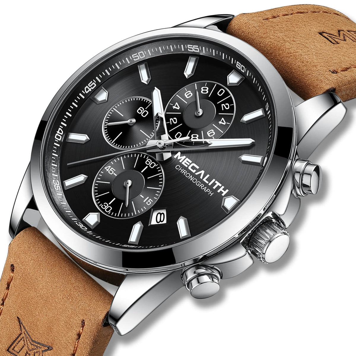 Chronograph Watch | Leather Band | 8272M – megalith watch