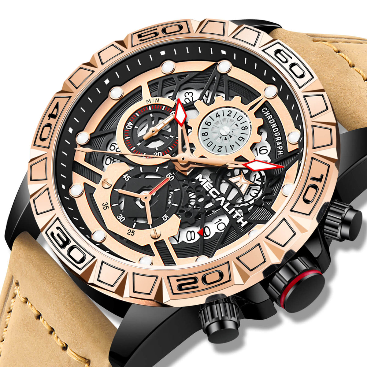 Chronograph Watch | Leather Band | 8275M – megalith watch
