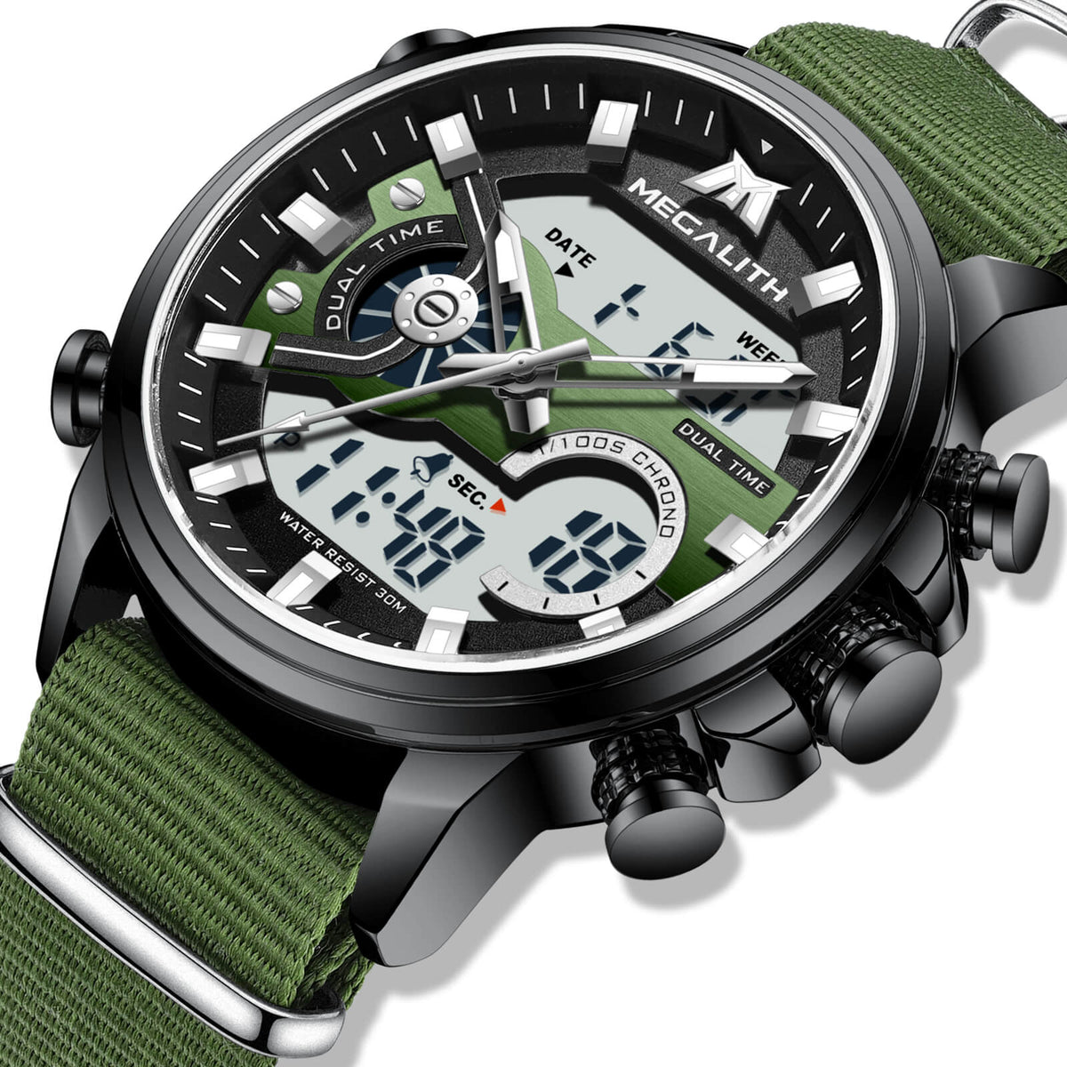 Analog Digital Watch | Nylon Band | 8276M – megalith watch