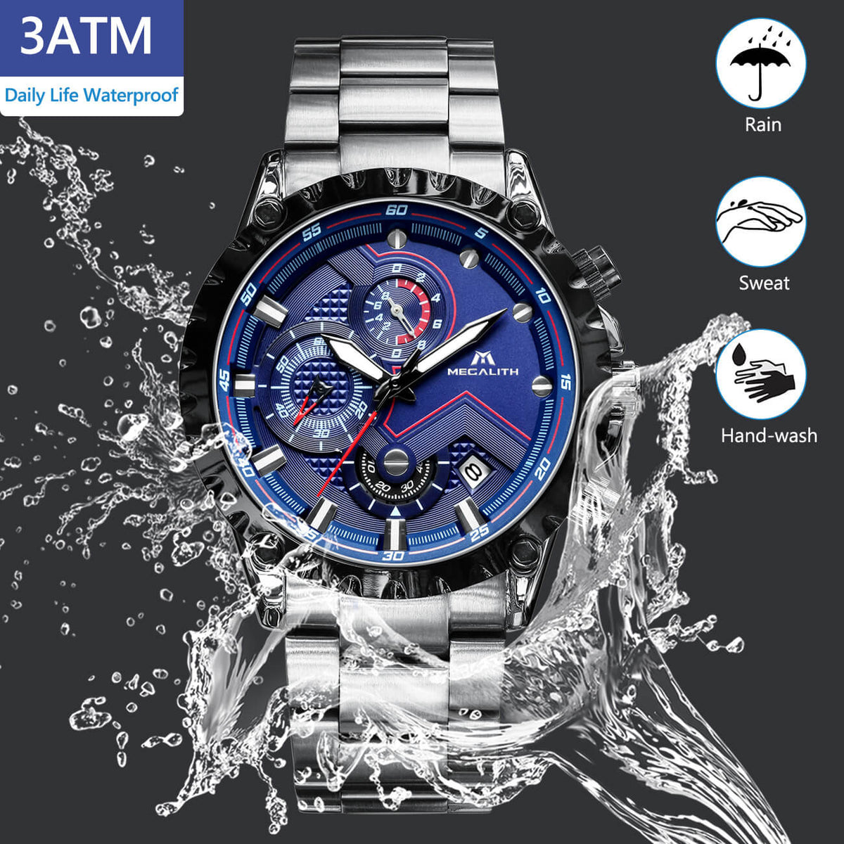 0074M | Quartz Men Watch | Stainless Steel Band – megalith watch